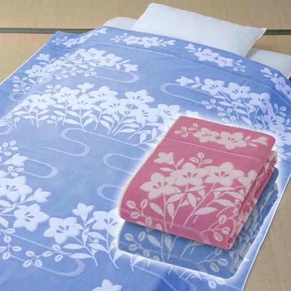 厚手のボリュームタイプで夏はエアコンの冷気を防ぎ、冬は毛布代わりに使えます。●色/ピンク、ブルー●サイズ（1枚）/約140×190cm●重さ（1枚）/約1.2kg●素材/綿100％●製造国/日本製