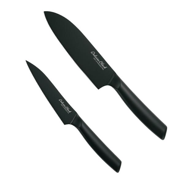 刃板はモリブデンバナジウム鋼にシリコーンコーティングを施しサビにくく、食材がくっつきにくい。ハンドル部と刃板は継ぎ目がなく衛生的●サイズ/万能包丁：約幅4.1cm×奥行29.3cm×高さ2cm（刃渡り 約16cm）、ペティナイフ：幅2.9c...