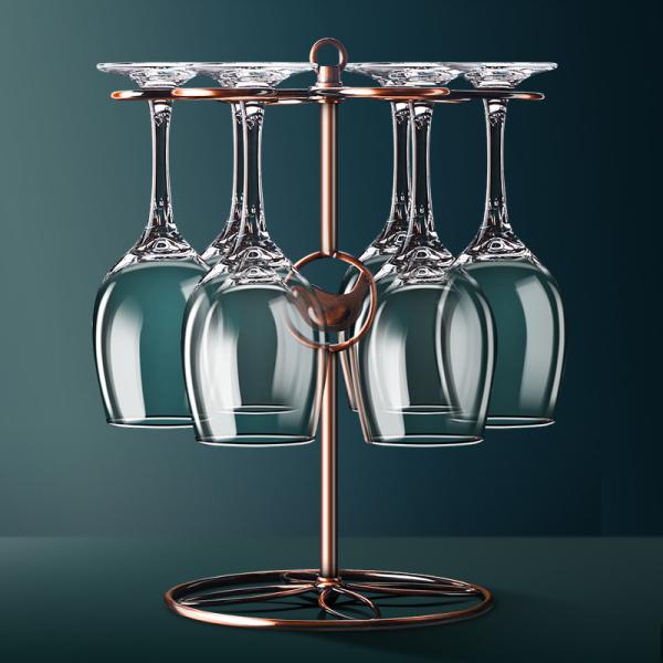 ワイングラスホルダー6客掛け用アンティーク調ブロンズ色となります。組み立て式となりますので使用しない時には、コンパクトに収納可能となります。とてもお洒落なデザインですので、ホームパーティーやイベントにお勧めです♪カラー：アンティーク調 ブロ...