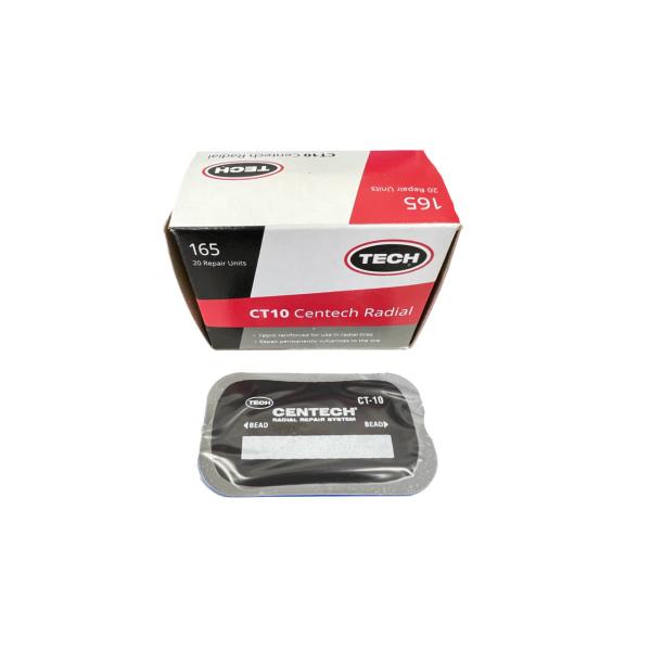 タイヤ修理 パンク修理 タイヤパッチ 自動車 トラックTECH 165CT センテック　CT-10 10枚入りサイズ 45mm×75mm