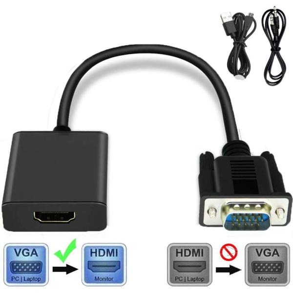 変換 アダプタ VGA HDMI 出力 変換 ケーブル 1080P対応 安定出力 音声転送 コンパクト PC HDTV プロジェクター Windows XP/7/8/10 Mac OSなど対応 ・変換 アダプタ VGA HDMI 出力 変換...