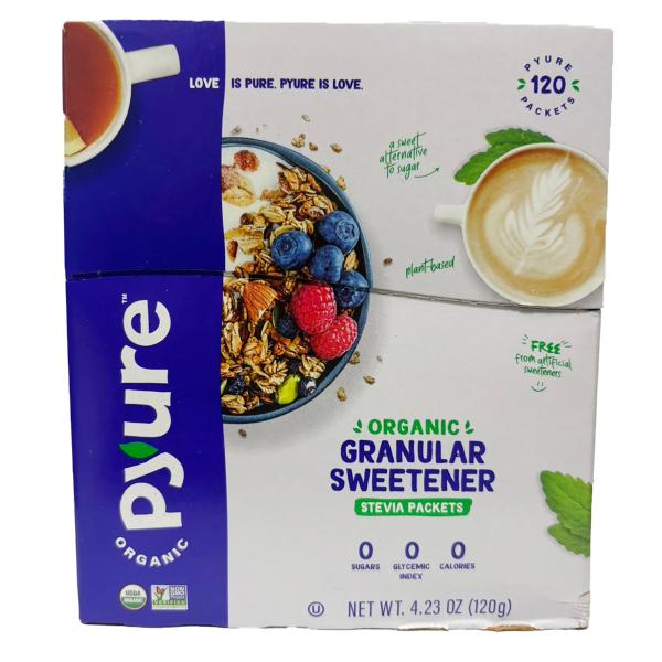 PYURE Pyure オーガニック ステビアスイートナー 1g×120袋（120g） 有機甘味料/シュガーフリー/Organic Stevia Sweetener