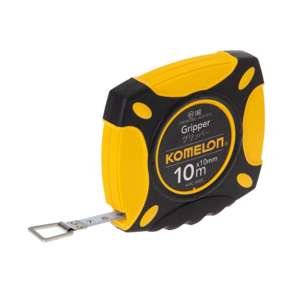 Komelon コメロン 鋼製巻尺 グリッパー テープ幅10mm 10M KMC-900R ・本体サイズ（約）：テープ幅10mm×テープ長10m、パッケージサイズ（約）：幅10.5×奥2.7×高14.0cm・重量・容量（約）：230g