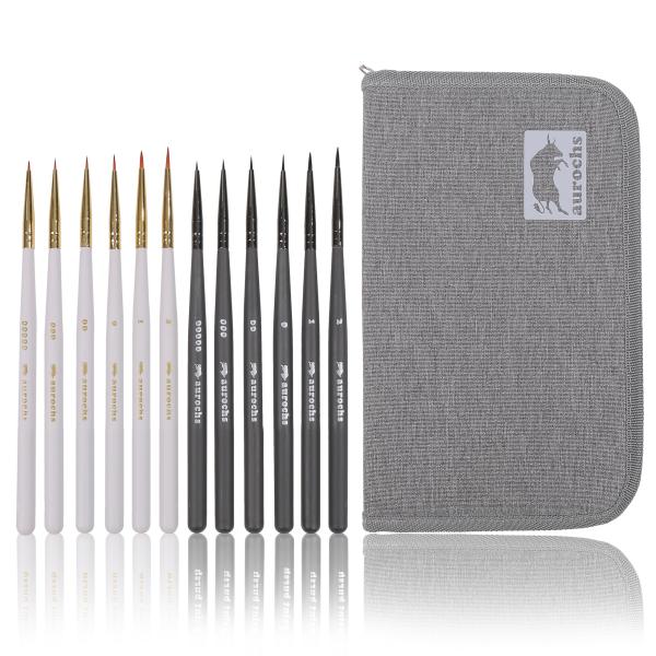 aurochs 極細面相筆12本セット 天然馬毛筆6本/ナイロン筆6本 ペイント プラモデル フィギュア 水彩画 アクリル画 日本画 デザイン ネイル ・お手入れ方法 : 使用した塗料に対応した溶剤で塗料が乾燥する前に丁寧に筆を洗い、塗料の...