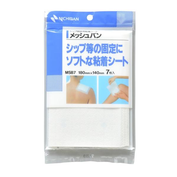 ニチバン シップ固定用粘着シート メッシュバン 180mm×140mm 7枚入り ・シップ固定用粘着シートです。シップ剤などの固定に最適です。