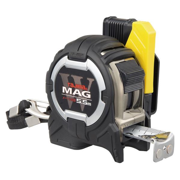 タジマ(Tajima) コンベックス 5.5m×25mm セフG3ゴールドダブルマグ25 CWM3S2555 ・JIS一級メートル目盛、455mmピッチ表示付・ゴールド仕上げのボディをスリットを刻んだアーマードケースでカバー。衝撃に強いエア...