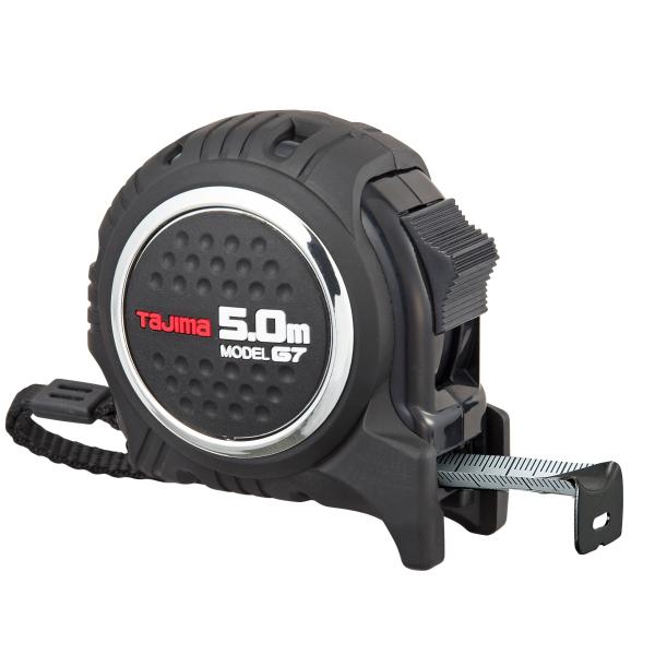 タジマ(Tajima) コンベックス 5m×19mm G7ロック19 G7L1950 黒 ・ABSボディをスリットを刻んだアーマードケースでカバー。万一の落下などの衝撃から本体を守ります。爪を保護するフックガードバンパー付。・JIS一級メー...