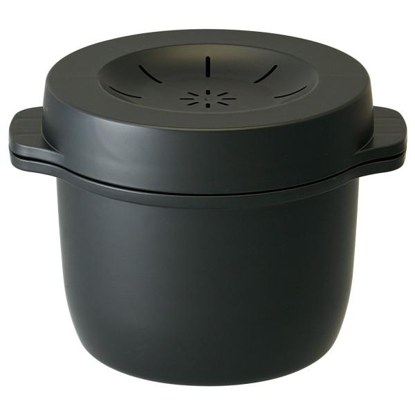 スケーター(Skater) 電子レンジ スチーム ご飯メーカー ブラック 日本製 MWMR1-A ・※家庭用電子レンジ専用調理器・サイズ:幅18.2×奥行15.2×高さ13cm・セット内容・付属品:レシピブック・容量:外容器=1250ml、...