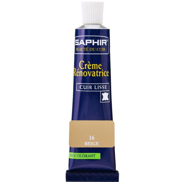 [サフィール] 革 合皮 傷隠し レノベイティング カラー 補修クリーム チューブ 25ml 革製品 革靴 レザー 着色 補色 塗装 靴 バッグ ジャケット 革小物 財布 ソファ 傷 色落ち 塗料 16 ベージュ ・ベタつかず、衣服などへの...