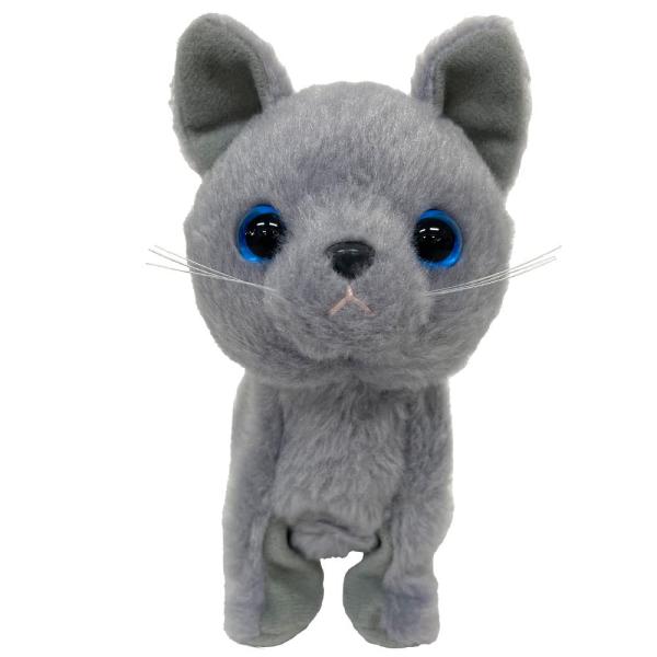 【BESTEVER】 電池で動くぬいぐるみ 歩く 鳴く ウォーキングスイートパピー 猫 ロシアンブルー Russian Blue 49082 ・ダンボールに入っているみたいでかわいいパッケージの箱に入っていますので、ギフトプレゼントにもピッ...