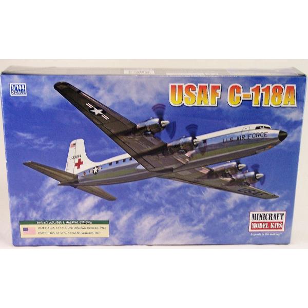 <div class="product_wrapper">  <div class="title">ミニクラフト 1/144 アメリカ空軍 C-118A プラモデル</div>  <div clas...