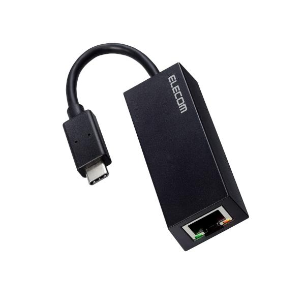 エレコム 有線LANアダプター USB-C 1Gbps ギガビットイーサネット USB3.2(Gen1) Windows Mac 対応 ブラック EDC-GUC3V2-B ・USB 5Gbps(USB3.2(Gen1))対応で、快速で安定し...