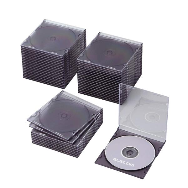 エレコム DVD CDケース プラケース スリム 1枚収納 50枚パック クリアブラック CCD-JSCS50CBK ・ジャケット収納:○・入り数:50・厚さ約5mmのスリムタイプ。コンパクトに収納できるスリムタイプのBlu-ray/DVD...