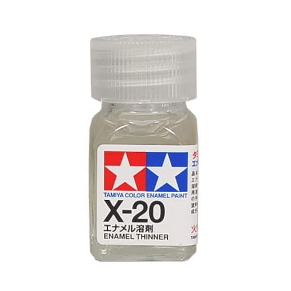 タミヤ(TAMIYA) タミヤカラー エナメル X-20 溶剤 10ml 模型用溶剤 80020 ・エナメル塗料用溶剤・タミヤカラーエナメル塗料のうすめ用、ふき取り用、洗浄用に使用・成分:合成樹脂(アクリル)、顔料、有機溶剤、水・正味量:10ml