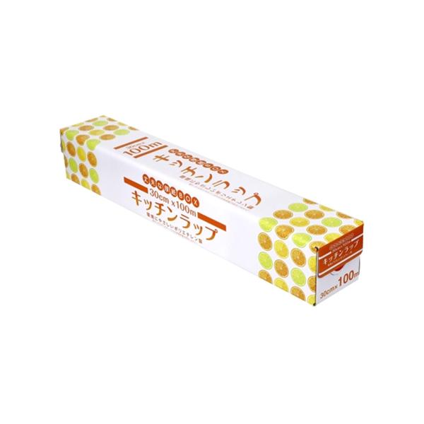 大和物産 食品用ラップ キッチンラップ 30cm×100m ・本体サイズ：ポリエチレン・本体サイズ：約30cm×100m・耐熱温度　100、耐冷温度　-40
