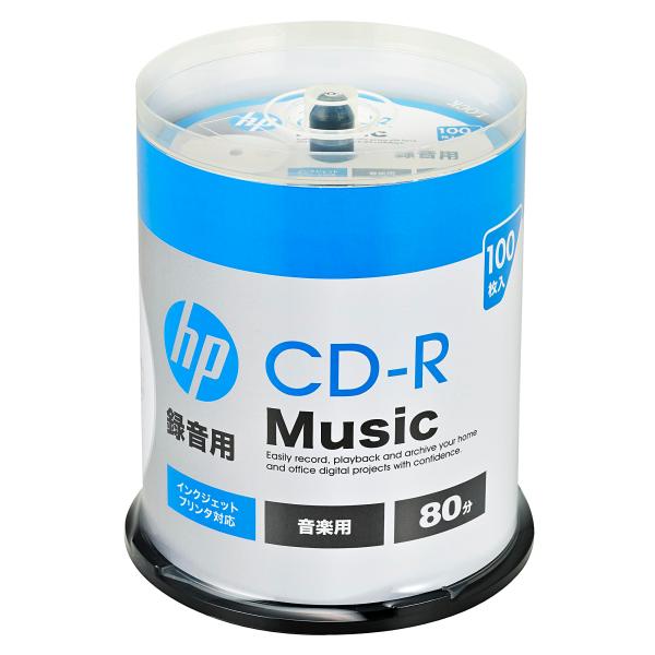 ヒューレット・パッカード(HP) 1回記録 音楽用 CD-R 80分 100枚 インクジェットプリンタ対応 ホワイト 48倍速 AR80FP100SH1 ・100枚パック・1回記録用　・倍速:48倍速 ＊データ記録用途でご使用の場合・容量 ...
