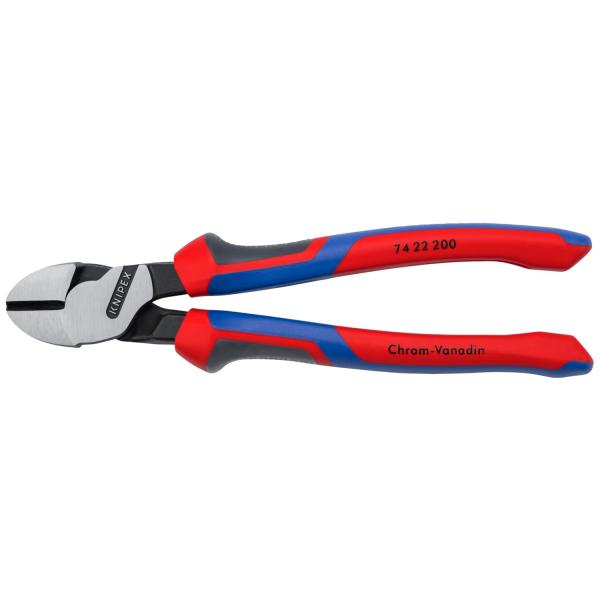 クニペックス KNIPEX 強力型斜ニッパー(ベントタイプ) 7422-200 ・ヘッド部角度():12・全長(mm):200・切断能力(ピアノ線;φmm):2.5・切断能力(中硬線;φmm):4.2・切断能力(硬線;φmm):3.0