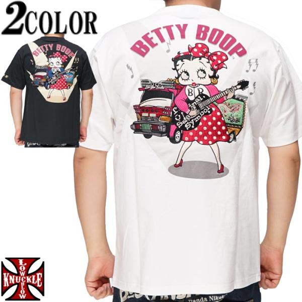 【ブランド名/商品名】LOW BLOW KNUCKLE ローブローナックル ベティブープ コラボ Ｔシャツ 半袖 メンズ デコトラ 582857【デザイン】ローブローナックルから新作Tシャツが登場!!デコトラの前でギターを演奏するベティを刺...