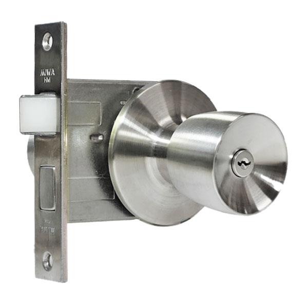 美和ロックのHMタイプの錠前セットです。U9シリンダー、キー3本付き。内外ノブ、本体ケース、受け金具（ストライク）が付属します。※選択肢内容によっては、記載の納期がかかることがあります