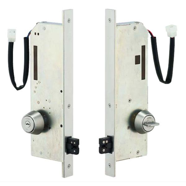 美和ロックのモーター錠です。制御盤等と合わせて使用し、遠隔操作、自動施錠などを電気的に行います。U９タイプシリンダー（キー3本付き）とサムターン、本体、ストライクのセットです。前タイプの「AL3M」と同じ穴サイズなので、交換も可能です。（既...