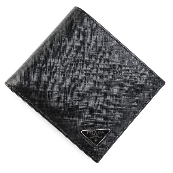 プラダ / PRADA / 2つ折り財布 小銭入れ付きサイズ：約縦9cm×横11cm×厚み3cm素　材：牛革カラー：NERO ブラック品　番：2mo738 qhh f0002提　供：【返品送料無料】検索用： メンズ OO3085OO CCB...