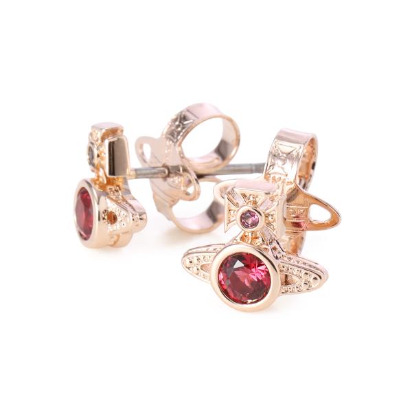 ヴィヴィアンウエストウッド / Vivienne Westwood / ピアス【2026年春夏新作】モデル：LONDON ORB EARRINGSサイズ：約縦0.7cm×横1cm素　材：ブラスカラー：PINKGOLD×RED ゴールド品　番...