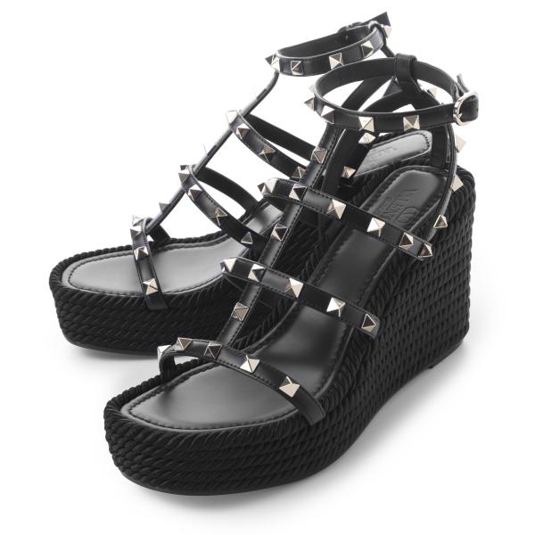 ヴァレンティノガラヴァーニ / VALENTINO GARAVANI / サンダル / ウェッジサンダル【2026年春夏新作】モデル：ROCKSTUD ANKLE STRAP WEDGE SANDAL ラウンドトゥ 95MM ウェッジソール...