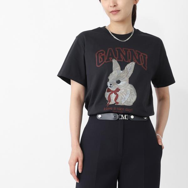 ガニー / GANNI / クルーネックTシャツ【2026年春夏新作】モデル：BASIC COTTON JERSEY T-SHIRT ロゴT バニーグラフィックサイズ：XS, S, M素　材：表地:100%オーガニックコットンカラー：PHA...