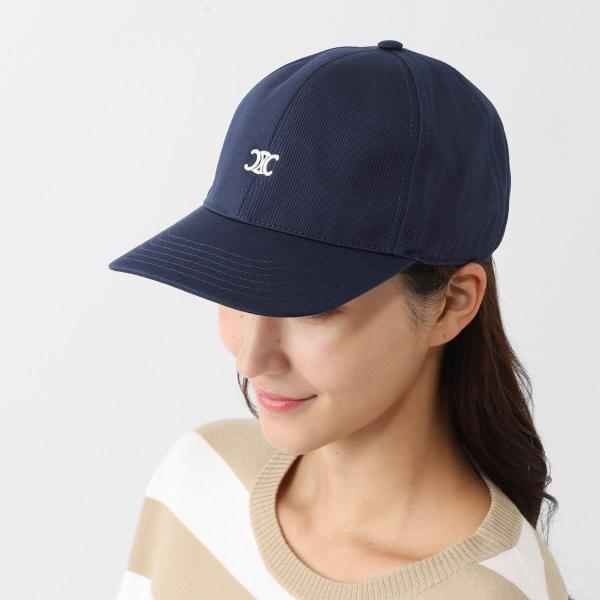 セリーヌ / CELINE / ベースボールキャップ【2025年秋冬新作】モデル：CASQUETTE MINI TRIOMPHEサイズ：M素　材：100%コットンカラー：INDIGO ブルー品　番：aa0b3 234x 07ni提　供：【返...