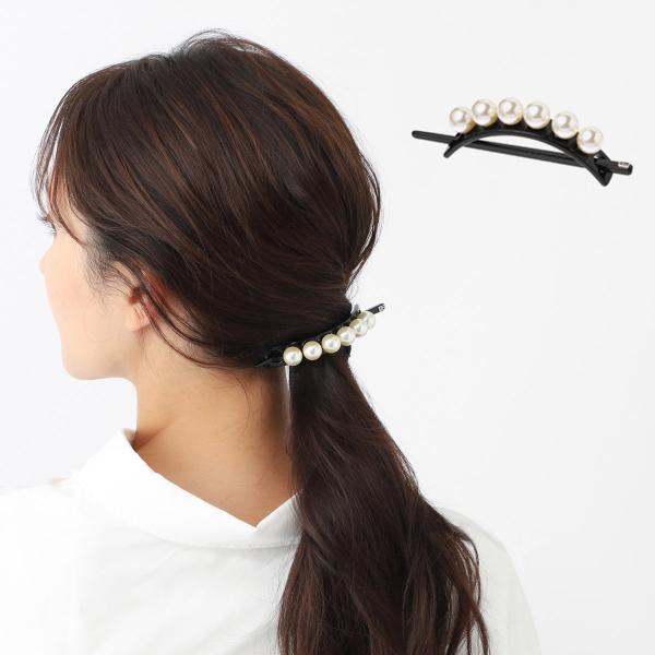 アレクサンドルドゥパリ / ALEXANDRE DE PARIS / バレッタモデル：TIMELESS LES PERLES OVERSIZE BARRETTE ITALIENNE PERLEEサイズ：約縦1.5cm×横7.5cmカラー：N...
