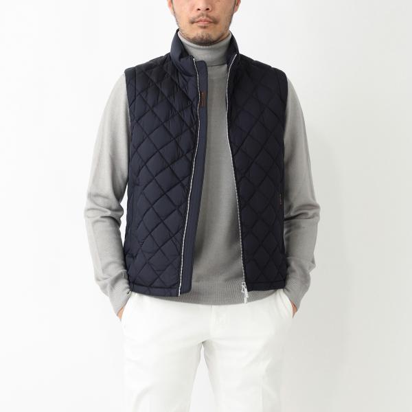 ムーレー / MOORER / ダウンベストモデル：BREST-S3C ブレストサイズ：44, 46, 48, 50素　材：表地:95%ポリアミド 5%ポリウレタン / 裏地:100%ポリアミドカラー：DARKBLU ブルー品　番：bres...