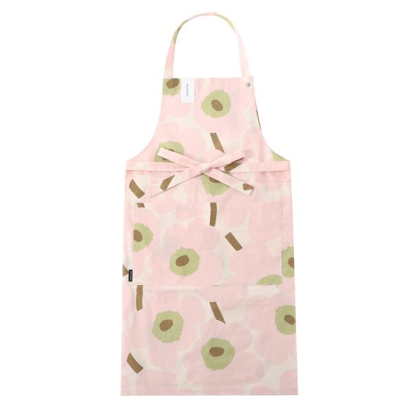 マリメッコ / marimekko / エプロンモデル：Pieni Unikko Apronサイズ：約首ヒモ61cm×着丈83.5cm×身幅83cm素　材：100%コットンカラー：OFFWHITE×PINK×PEAR×SAND マルチカラー...