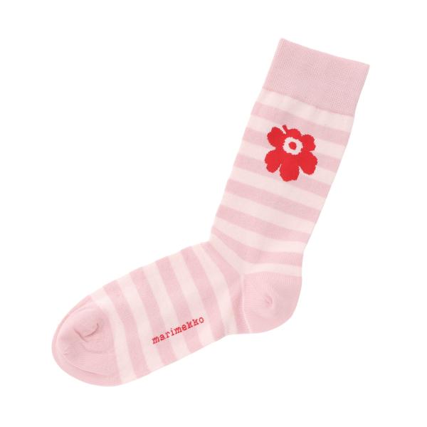 マリメッコ / marimekko / 靴下 / ソックスモデル：Kasvaa Tasaraita Unikko One Kioski socksサイズ：34-36, 37-39, 40-42素　材：65%コットン 33%ポリアミド 2%エ...