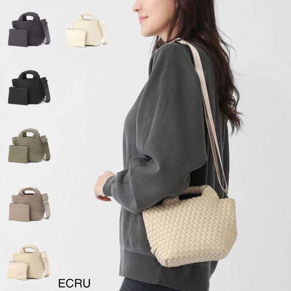 ナゲディ / NAGHEDI / トートバッグ 2WAY / クロスボディバッグモデル：St. Barths Petit Tote セント バルト プチトート 小さめ メッシュ ネオプレン 軽量 編み込みサイズ：約高さ15cm×上辺24cm...