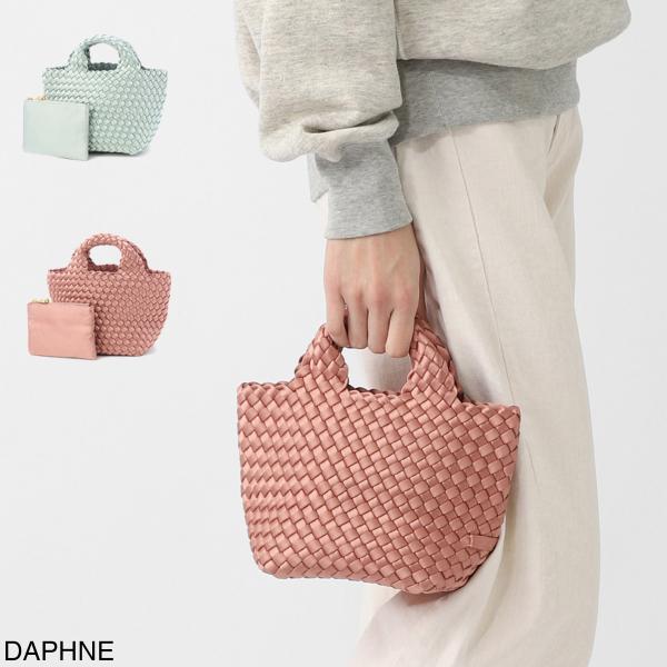 ナゲディ / NAGHEDI / トートバッグ / ハンドバッグモデル：St. Barths Petit Tote Satin セント バルト プチトート 小さめ メッシュ ネオプレン 軽量 編み込みサイズ：約高さ15cm×上辺24cm×底...
