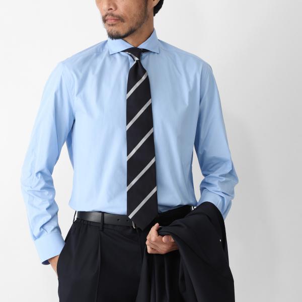 ザソール / THE SOLE / ネクタイ【剣先幅:8.5cm】モデル：西口修平氏 完全監修 レジメンタルタイ【国内正規品】サイズ：約剣先幅8.5cm×全長144cm素　材：100%シルクカラー：NAVY×WHITE ブルー品　番：ts ...