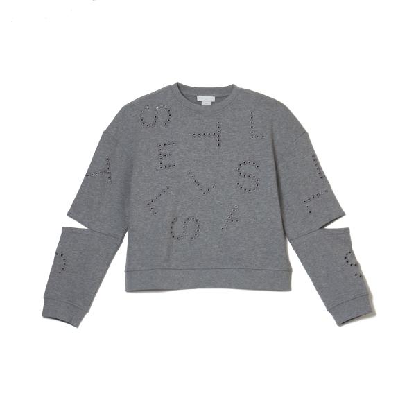 ステラマッカートニー / STELLA McCARTNEY / スウェットシャツ / KIDS キッズ ガールズ【2026年春夏新作】モデル：トレーナー スウェット カットアウトデザイン パンチング ロゴ刺繍サイズ：12, 14, 14.5...
