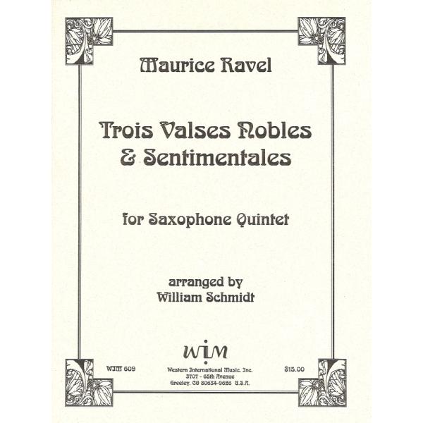 30％OFF【Score, Parts: SAATBr Sax】Ravel,M. ラヴェル3 Valses nobles et sentimentales (No. 2, 5, 6), for Saxophone Quintet「高雅で感傷...