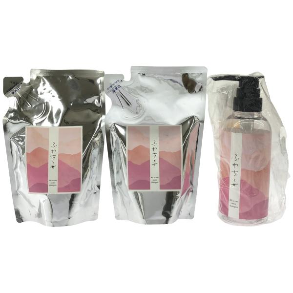 ふわちとせ シャンプー 詰め替え用 300mL 2個 &amp; 専用ボトル 計3個セット未使用のお品です。一定期間保管、展示されていた場合などありますが、まだ使用されていない商品です。検品、商品画像撮影の為、開封している場合があります。ま...