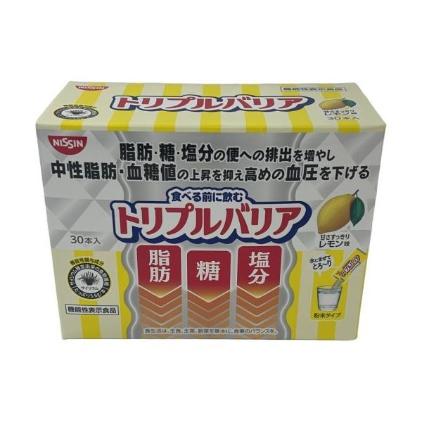 日清食品 トリプルバリア レモン 30本賞味期限：2026/12/16〜　在庫の都合により画像より賞味期限の長いものが届く可能性があります。JANコード：4902105960776メーカー：ブランド：商品名：サプリメント・健康食品サプリメン...