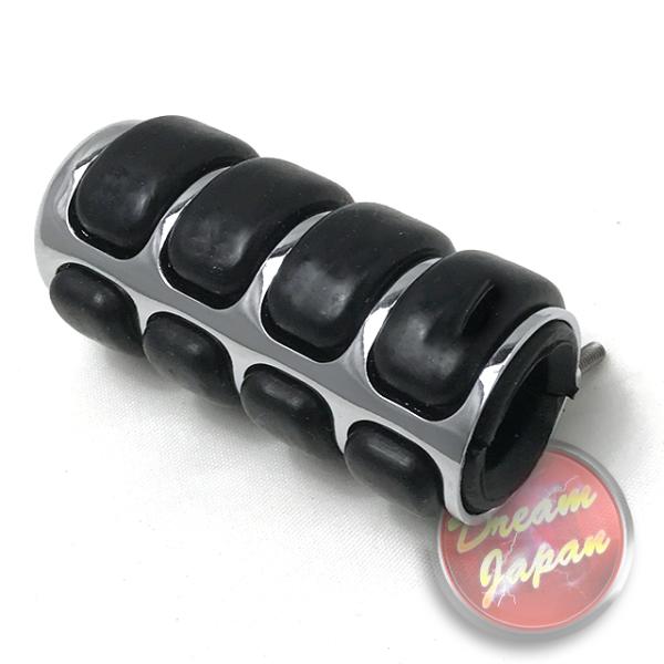 ■アメリカンカスタムの定番アイテム■汎用品ですので多数の車種に取り付け可能■取り付けも簡単。　外してつけて固定するだけ。■メッキデザインが足元をドレスアップ！！【サイズ・仕様】■直径：約3?　全長：約6.8?　取り付け内径：約1.3?〜■材...