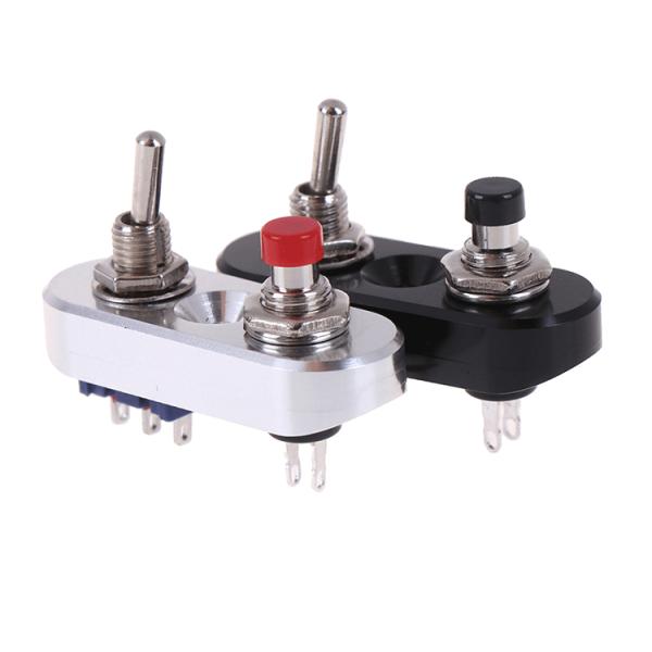 ■バイクハンドル用ミニトグルスイッチになります■配線中通し時などにお使いいただけます■プッシュボタンとON→OFF→ONの切り替えです。■工夫次第で様々な取り付けが可能です！【サイズ・仕様】■カラー：　シルバー　、 ブラック　、ゴールド■本...