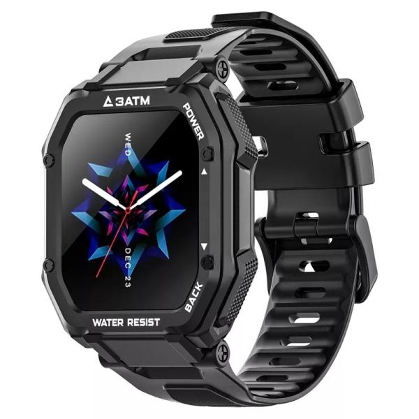 C16 3ATM防水スポーツ血液スマートウォッチ 男性フィットネスリストバンド頑丈 屋外スマートウォッチスマートフォン用水泳ダイビング腕時計 一部予約