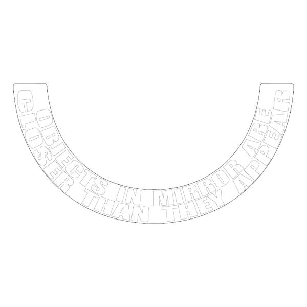 ※文字タイプを変更できます(画像3枚目参照)※※変更等がない場合、画像1枚目が発送されます※※１枚※「OBJECTS IN MIRROR ARE CLOSER THAN THEY APPEAR」訳：鏡で見るよりも、思った以上に対象は近くにい...