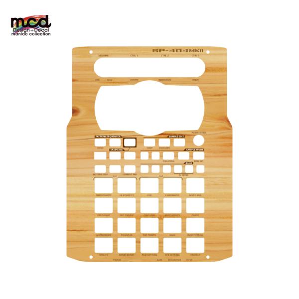 ローランドSP-404MK2サンプラーのカスタムスキンステッカーです。温かみのある木目調で作成しました。パネルに直接貼ってカスタムできます。ローランド新作サンプラーをどこよりも早くオリジナルに変身できますよ♪もちろんキズ防止にも。既存のパネ...