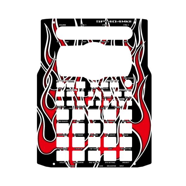 ローランドSP-404MK2サンプラーのカスタムスキンステッカーです。気分が上がるファイヤーパターン。パネルに直接貼ってカスタムできます。ローランド新作サンプラーをどこよりも早くオリジナルに変身できますよ♪もちろんキズ防止にも。既存のパネル...