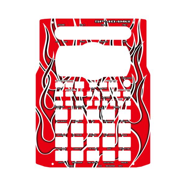 ローランドSP-404MK2サンプラーのカスタムスキンステッカーです。気分が上がるファイヤーパターン。パネルに直接貼ってカスタムできます。ローランド新作サンプラーをどこよりも早くオリジナルに変身できますよ♪もちろんキズ防止にも。既存のパネル...