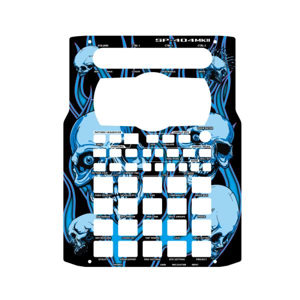 ローランドSP-404MK2サンプラーのカスタムスキンステッカーです。かっこいいスカルとファイヤーです。パネルに直接簡単に貼ることが出来ます。ローランド新作サンプラーをどこよりも早くオリジナルに変身できますよ♪もちろんキズ防止にも。★★カバ...