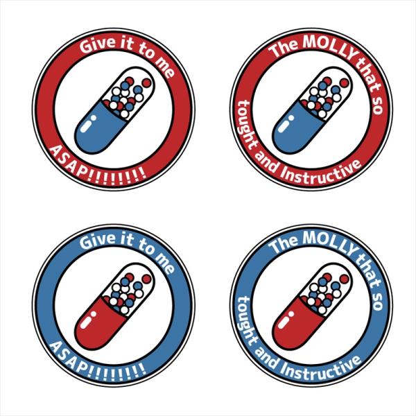 ネオトーキョーの風来たり！AKIRA風のパロディステッカーですアメリカンなスラングで超パンク★ASAP→「Give it to me ASAP(とにかく早く寄越せ)」MOLLY→「The MOLLY that so tought and i...