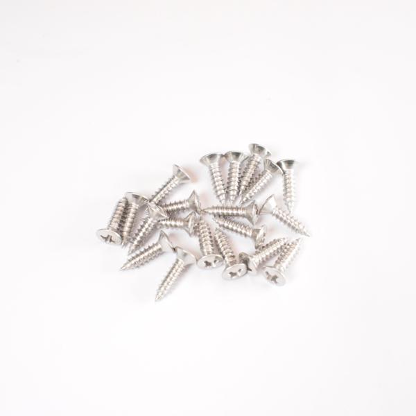 ピックガードによく使われているタイプのビス20本セットです。サイズはM3×12mm、頭の大きさは5.8mmです。丸皿スクリューですので、ネジ山のある部分の長さは約10mmとなります。ステンレス製です。スチールの物は錆びやすいので、錆びてしま...